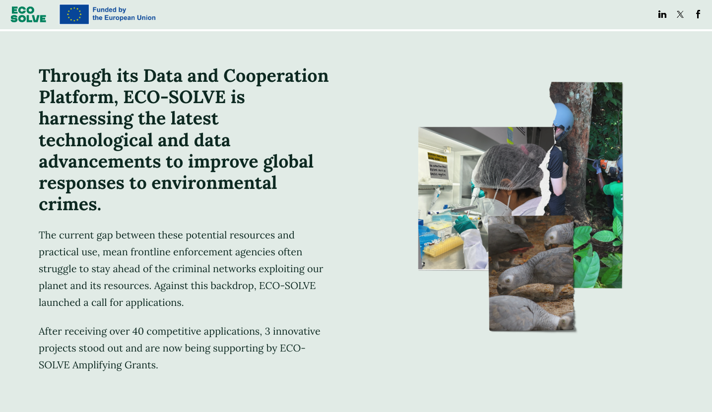 ECO-SOLVE Amplifying Grants: Implementing innovative solutions to ...